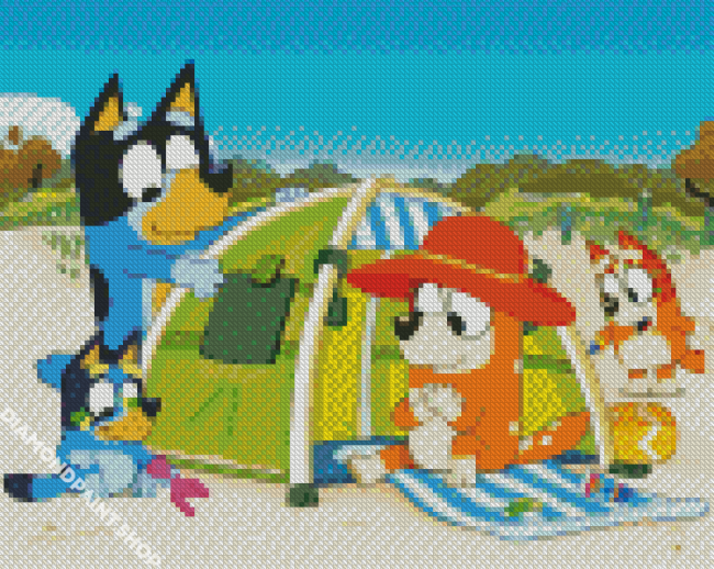 Bluey Cartoon Characters - Diamond Paintings - DiamondPaint.Shop